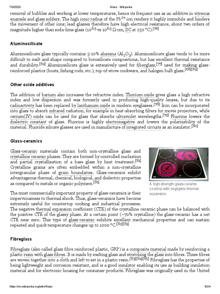 Glass - Wikipedia 8 | PDF | Glasses | Chemistry