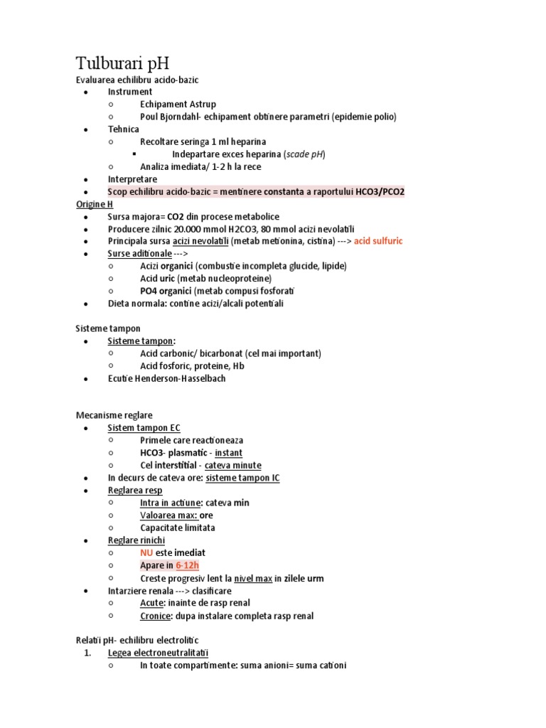 Tulburari PH: o o o o o o o | PDF | Chemical Substances | Chemical ...