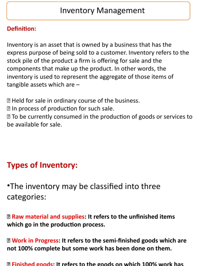 An In-Depth Look at Inventory Management: Definitions, Types ...