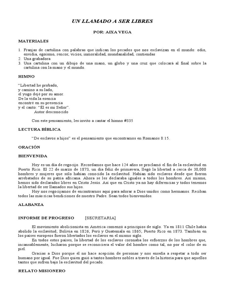 Un Llamado A Ser Libres | PDF | Esclavitud | Abolicionismo