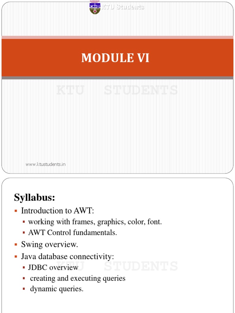 Cs206 Java Module6 Pdf Graphical User Interfaces Databases