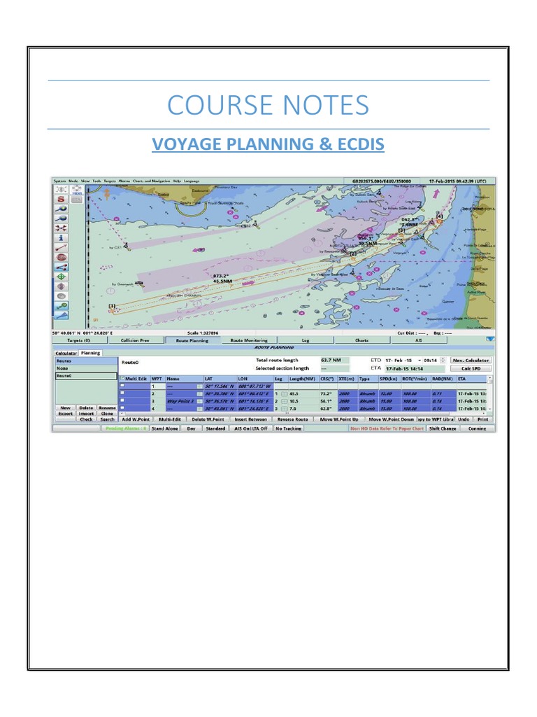 Voyage Planning & ECDIS Course Notes PDF | PDF | Navigation | Water ...