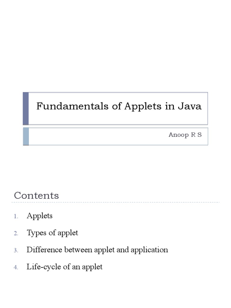 Fundamentals of Applets in Java | PDF | Application Software | Java (Programming Language)