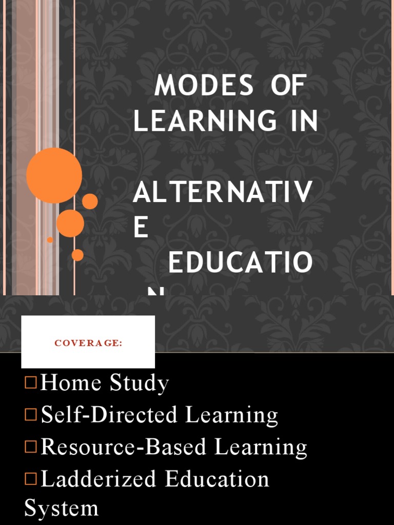 Modes of Learning in Alternative Education | PDF | Alternative ...