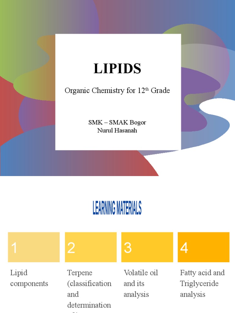 Lipid Organic Chemistry Material For 12th Grade | PDF | Soap | Lipid