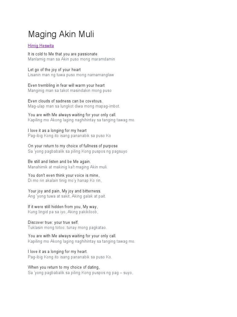 Maging Akin Muli: Himig Heswita | PDF | Poetry