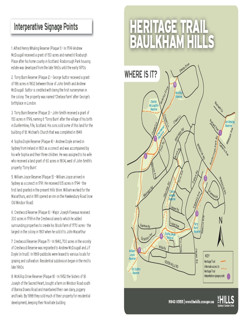 Heritage Trail Baulkham Hills: Interperative Signage Points | PDF ...