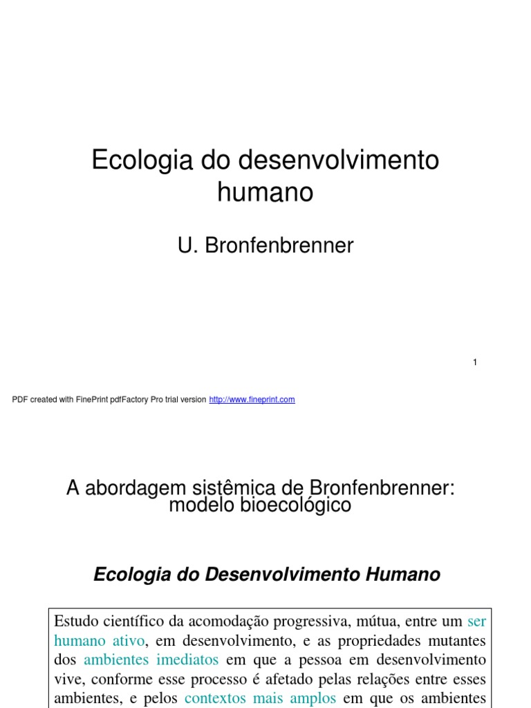 Modelo Bioecológico de Bronfenbrenner | PDF | Humano | Ambiente natural