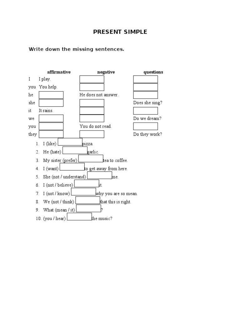 Present Simple | PDF