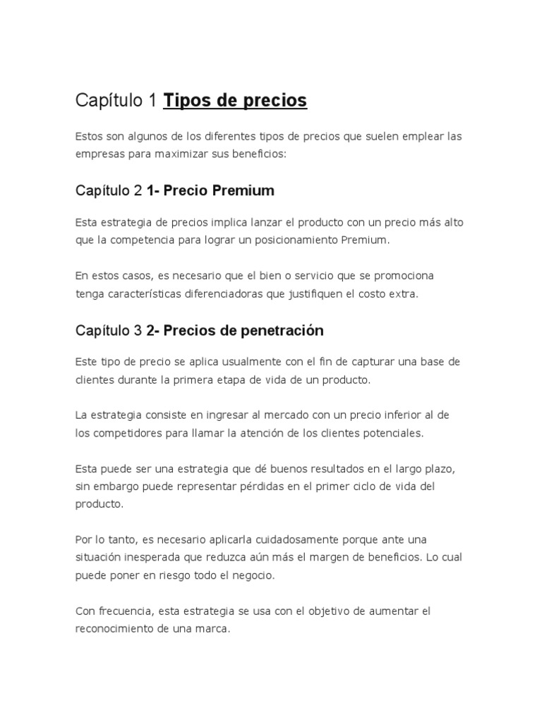 Tipos de Precios | PDF | Precios | Producto (Negocio)