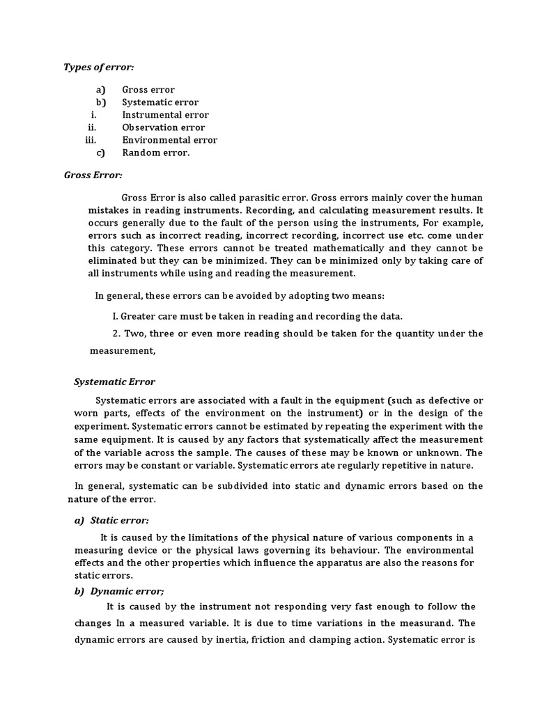 Errors in Measurement | PDF | Observational Error | Scientific Method