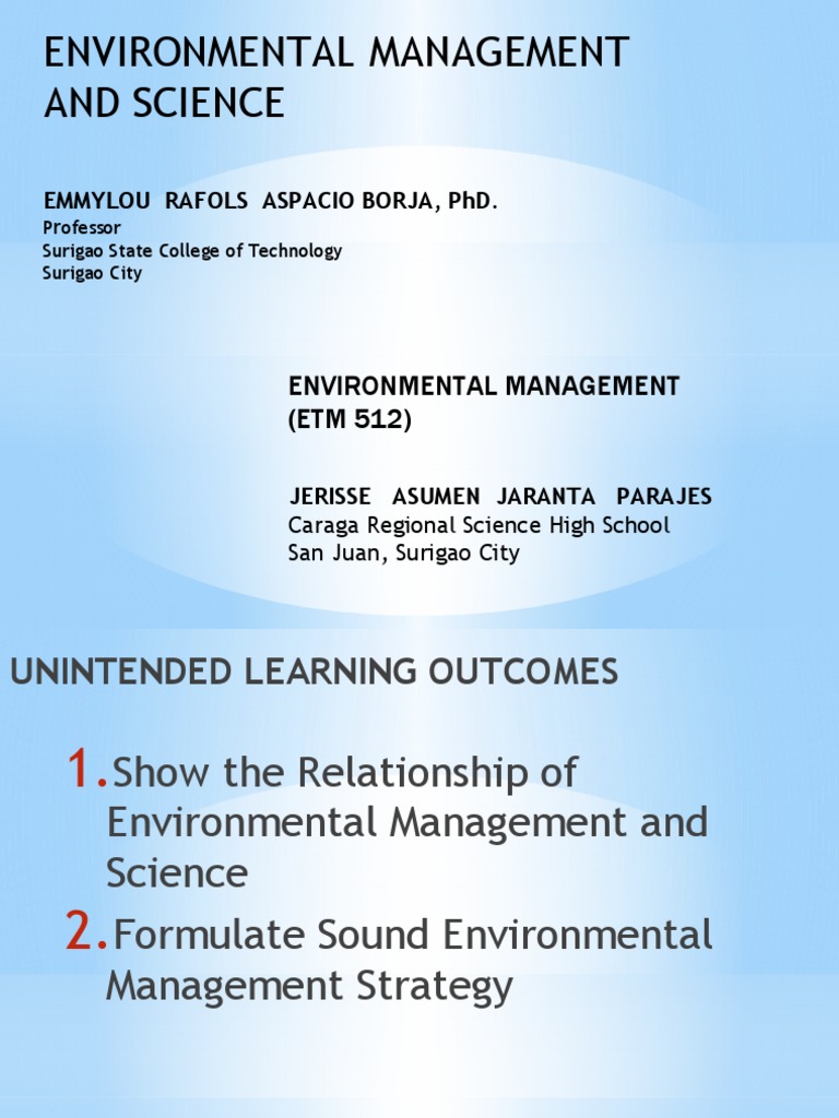 Environmental Management and Science | PDF | Ecological Resilience ...