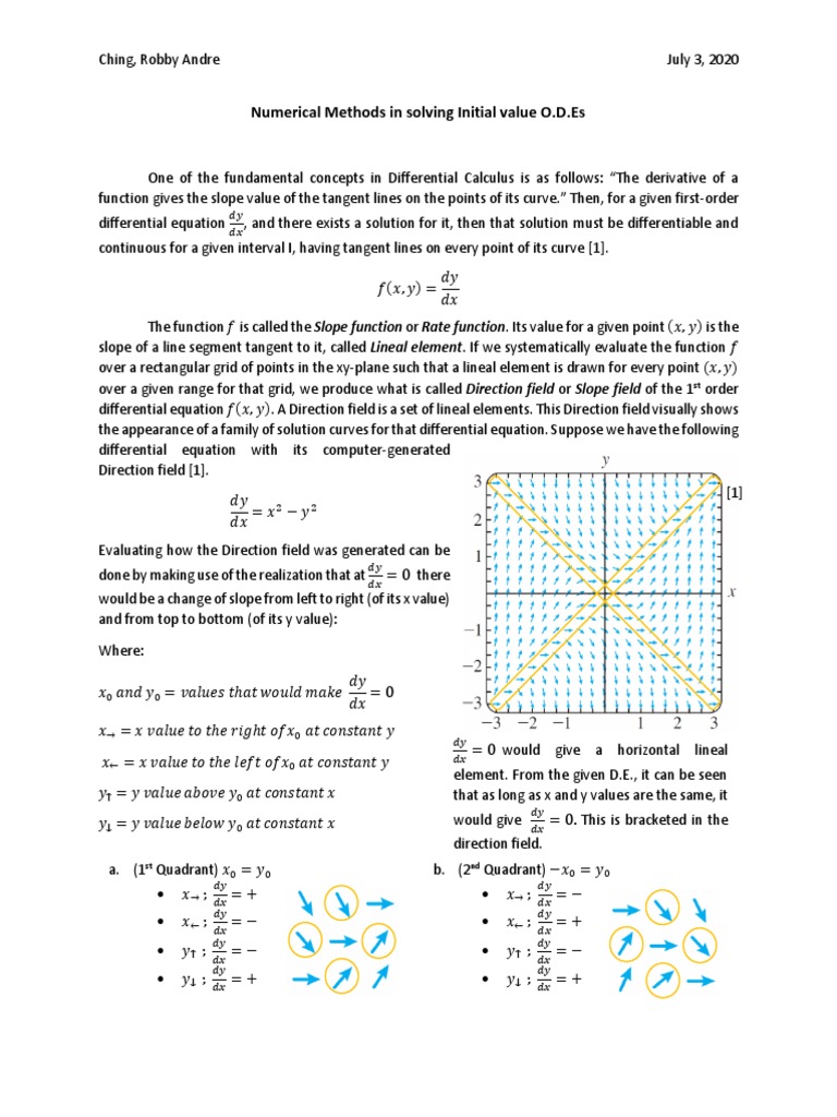 Numerical Methods in Solving Initial Value Problems of ODEs | PDF | Ordinary Differential ...