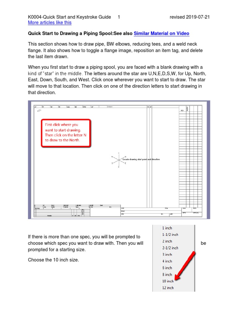 Quick Start To Drawing A Piping Spool:See Also: More Articles Like This | PDF | Button ...