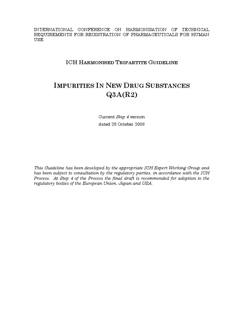 Q3A (R2) Guideline PDF | PDF | Chemical Substances | Chemistry