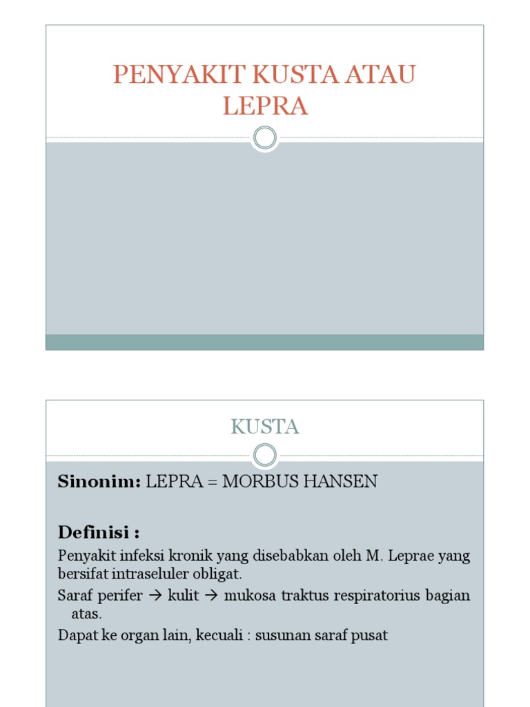 Penyakit Kusta: Gejala, Diagnosis, dan Pengobatan | PDF | Kesehatan ...