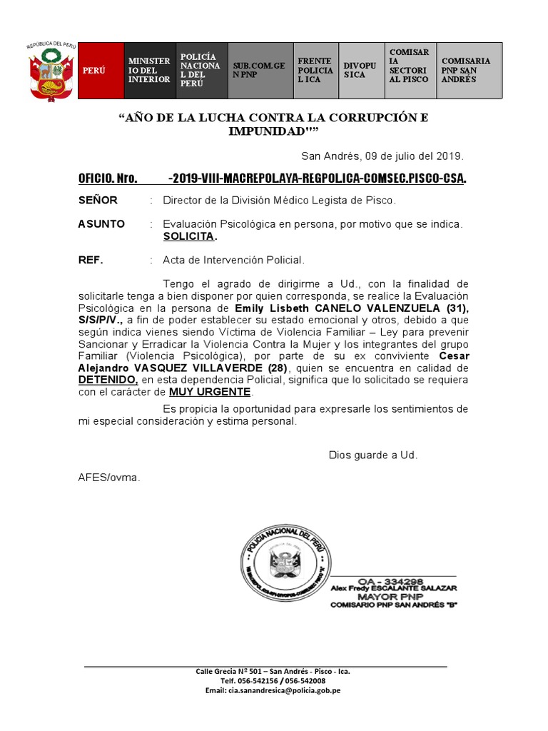 Oficio RML | PDF | La violencia contra las mujeres | Crimen y violencia