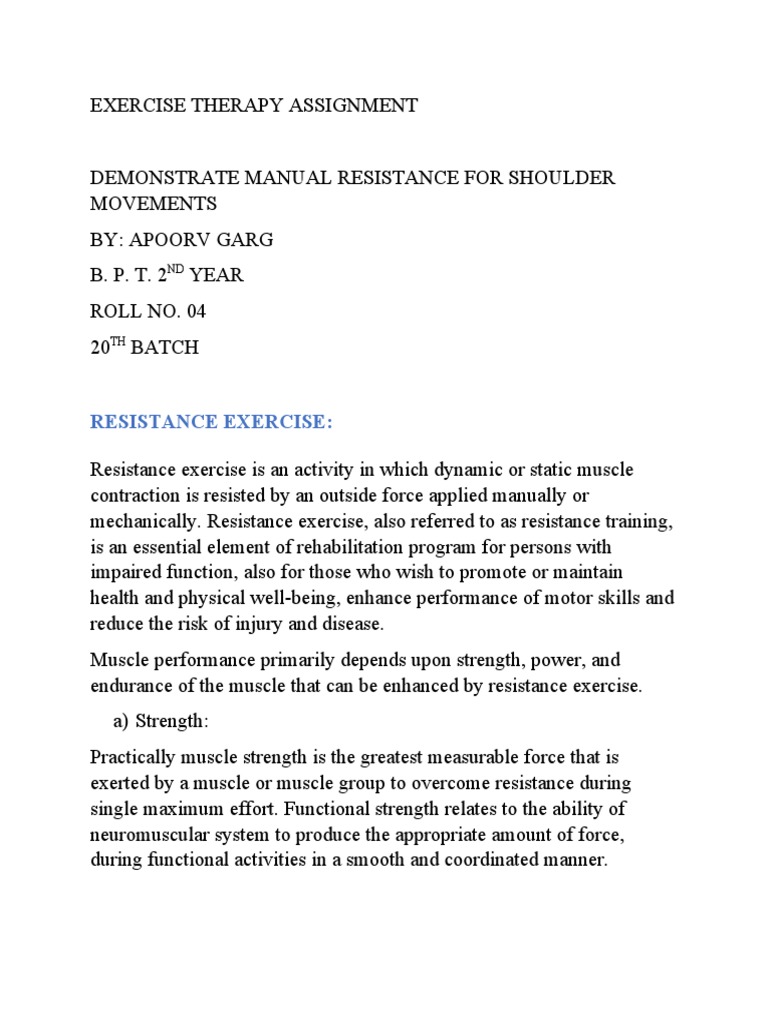 Guidelines for Applying Manual Resistance Exercises to Strengthen ...