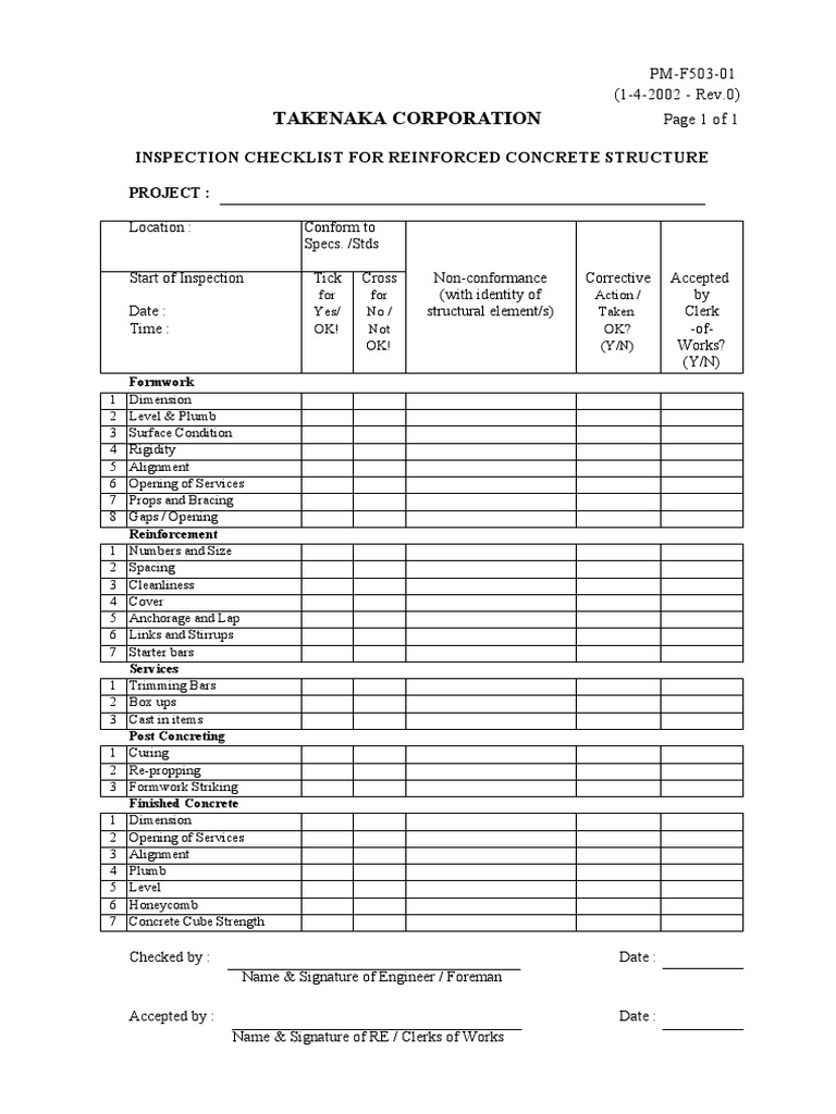 7503-2 - Checklist For Precast Structure | PDF | Prestressed Concrete ...