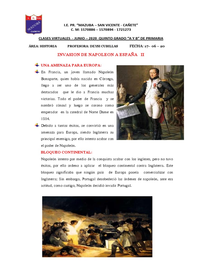 Invasión de Napoleón a España 1808 | PDF | Andes | Napoleón