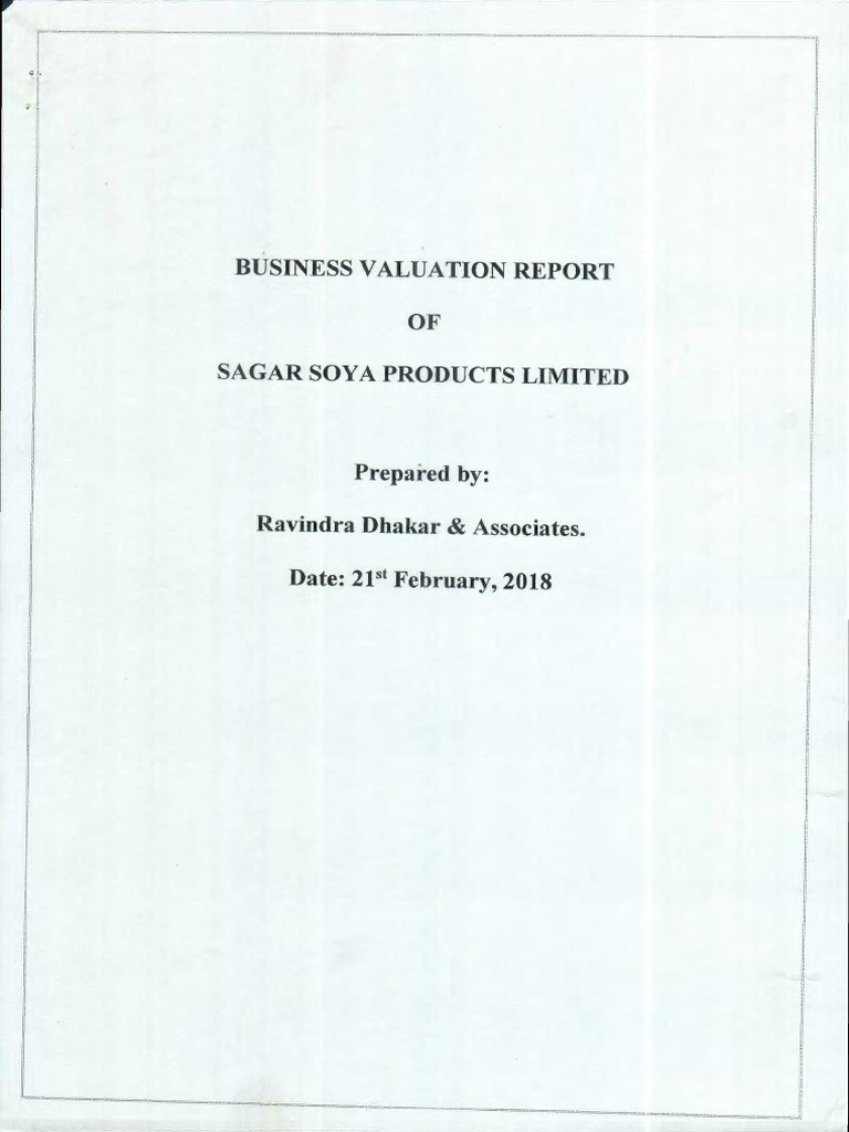 Valuation Report Final SSPL PDF | PDF | Valuation (Finance) | Stocks