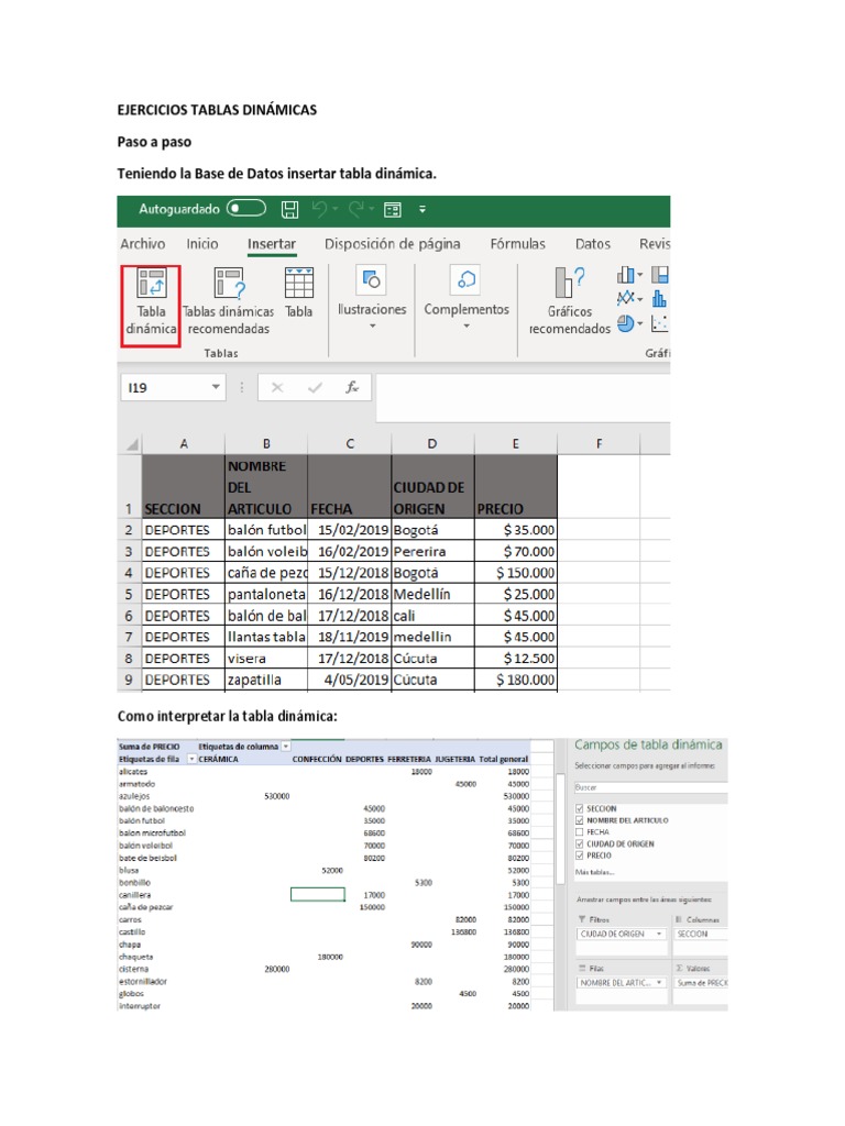 Paso A Paso Tablas Dinámicas | PDF | Informática | Informática y tecnología de la información