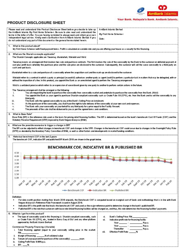 Product Disclosure Sheet | PDF | Foreclosure | Bankruptcy