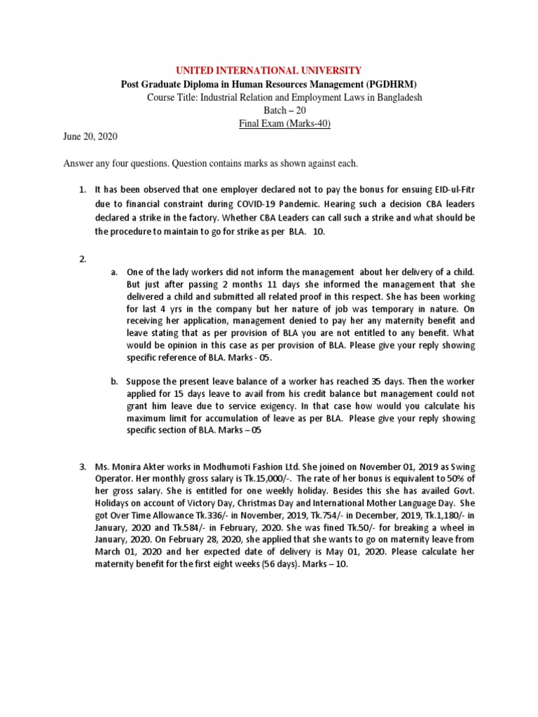 Post Graduate Diploma in Human Resources Management (PGDHRM) | PDF | Overtime | Employment