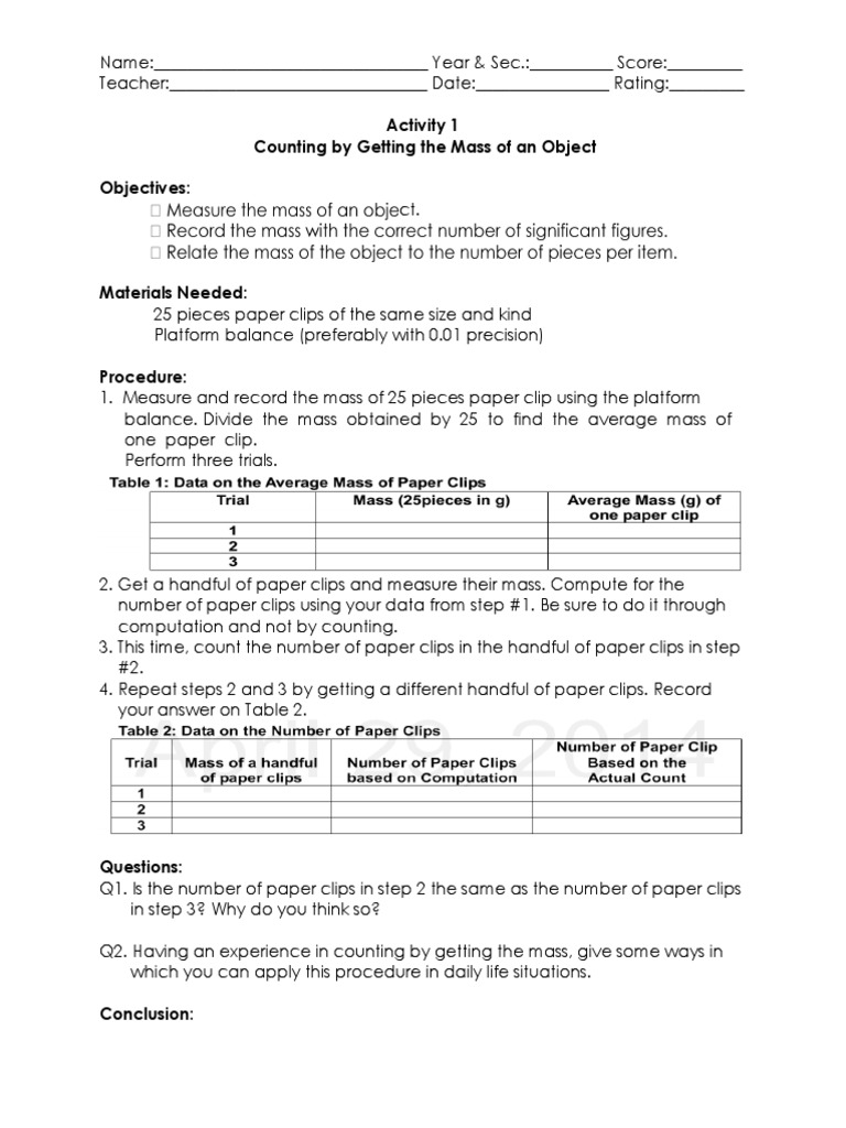 Mole Concept Activities | Download Free PDF | Mole (Unit) | Chemical ...