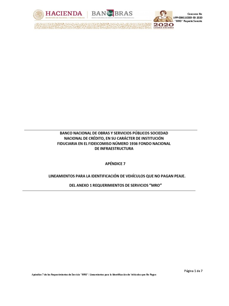 Lineamientos Vehículos Exentos Peaje Pdf México Policía