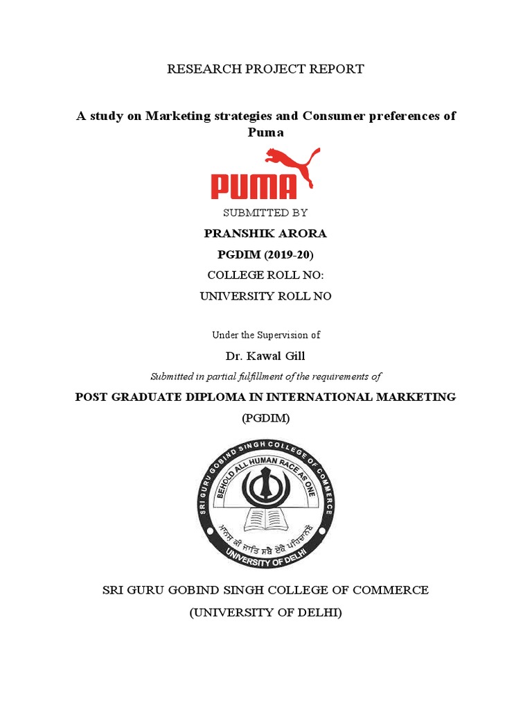 Puma Project Report | PDF | Consumer Behaviour | Behavior