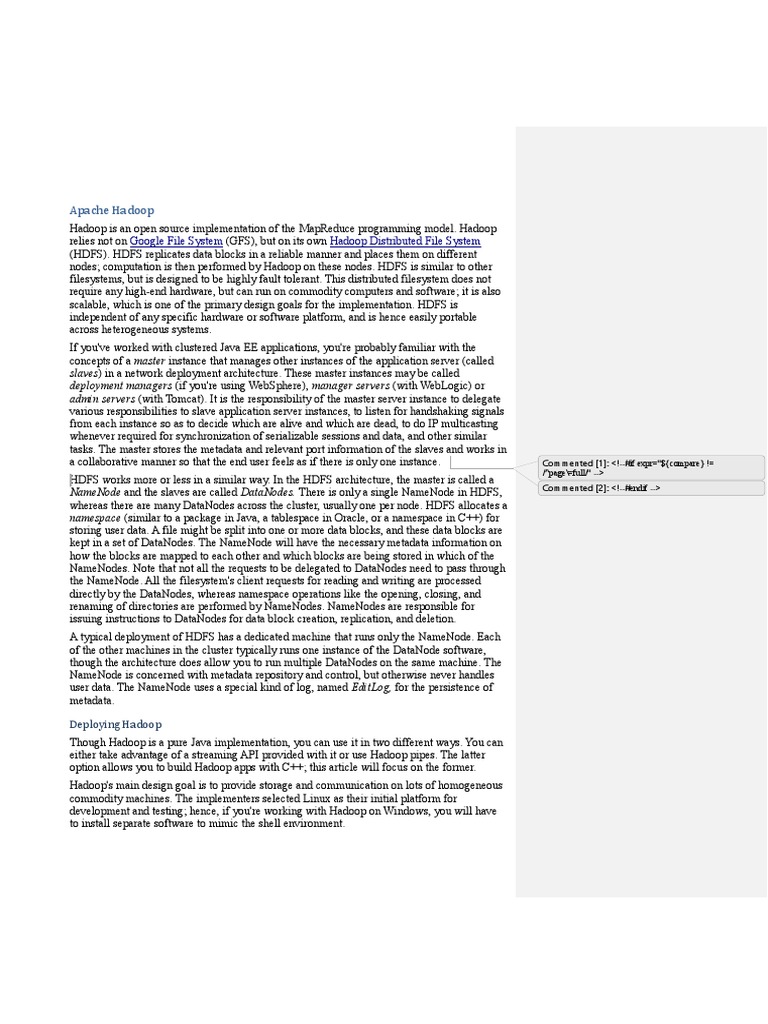 Apache Hadoop: Google File System Hadoop Distributed File System | PDF ...