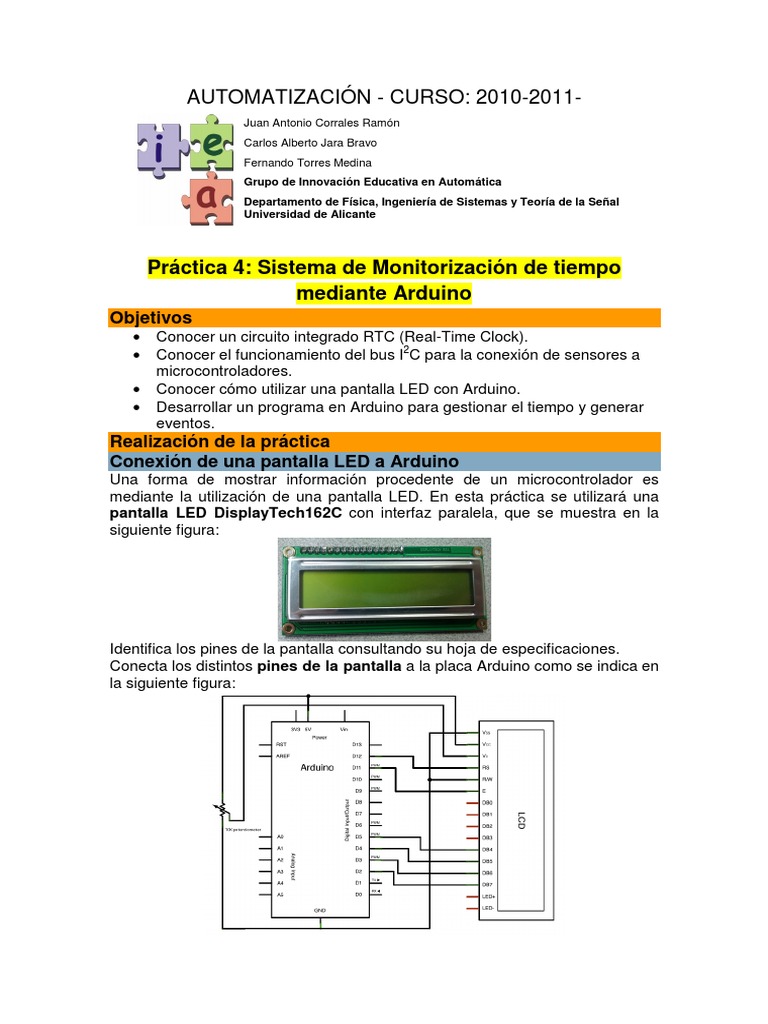 Arduino Pantalla LCD | PDF | Decimal codificado en binario | Poco