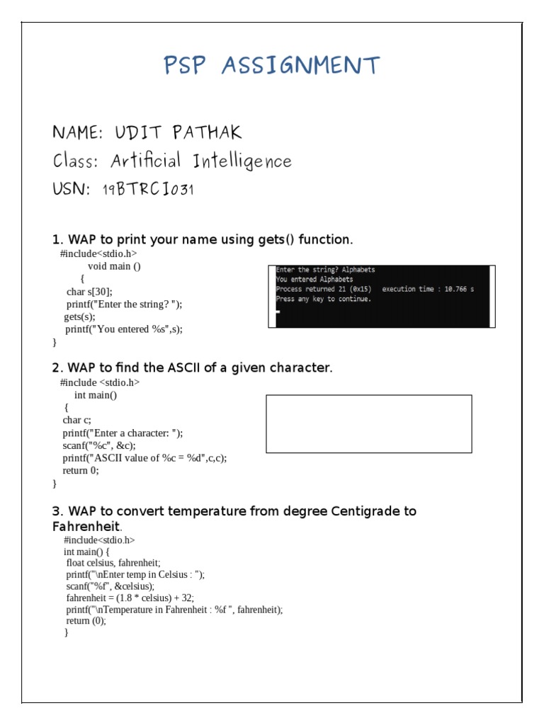 Udit Pathak 19btrci031 PSP Assignment | PDF | Body Mass Index ...