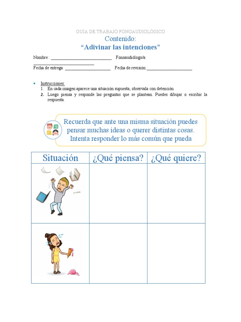 Guía - Adivinar Las Intenciones Guia | PDF