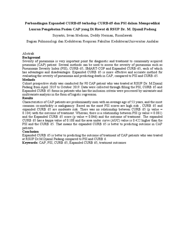 Suyastri, Irvan Medison, Deddy Herman, Russilawati Bagian Pulmonologi ...