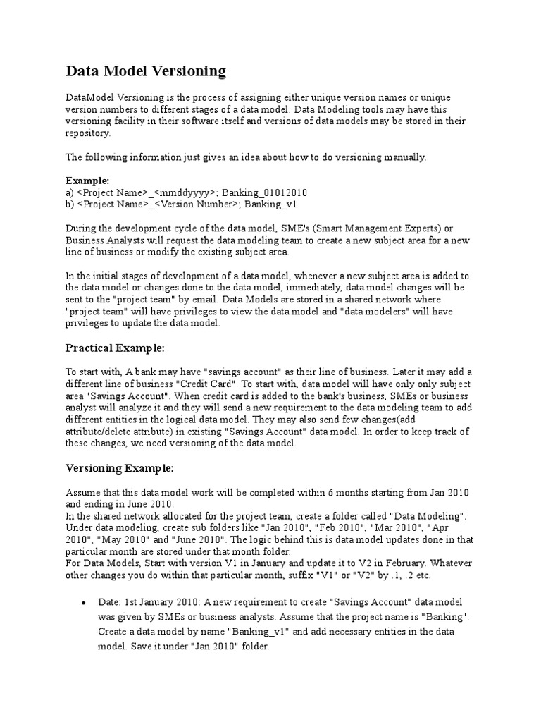 Data Model Versioning | PDF | Version Control | Data Model Data Model Versioning | PDF | Version Control | Data Model