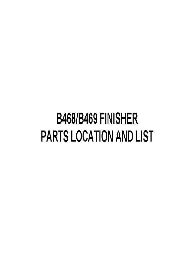 B468.469-Finisher Parts PDF | PDF | Belt (Mechanical) | Manufactured Goods