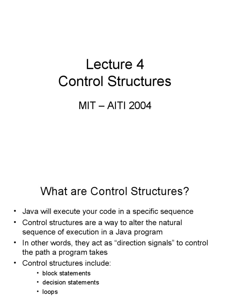 L04 - Control Structures | PDF | Control Flow | Software Engineering