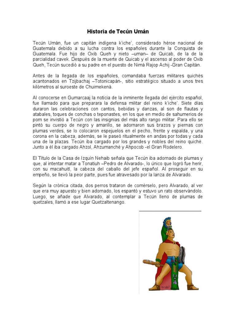 Historia de Tecún Umán en Guatemala | PDF