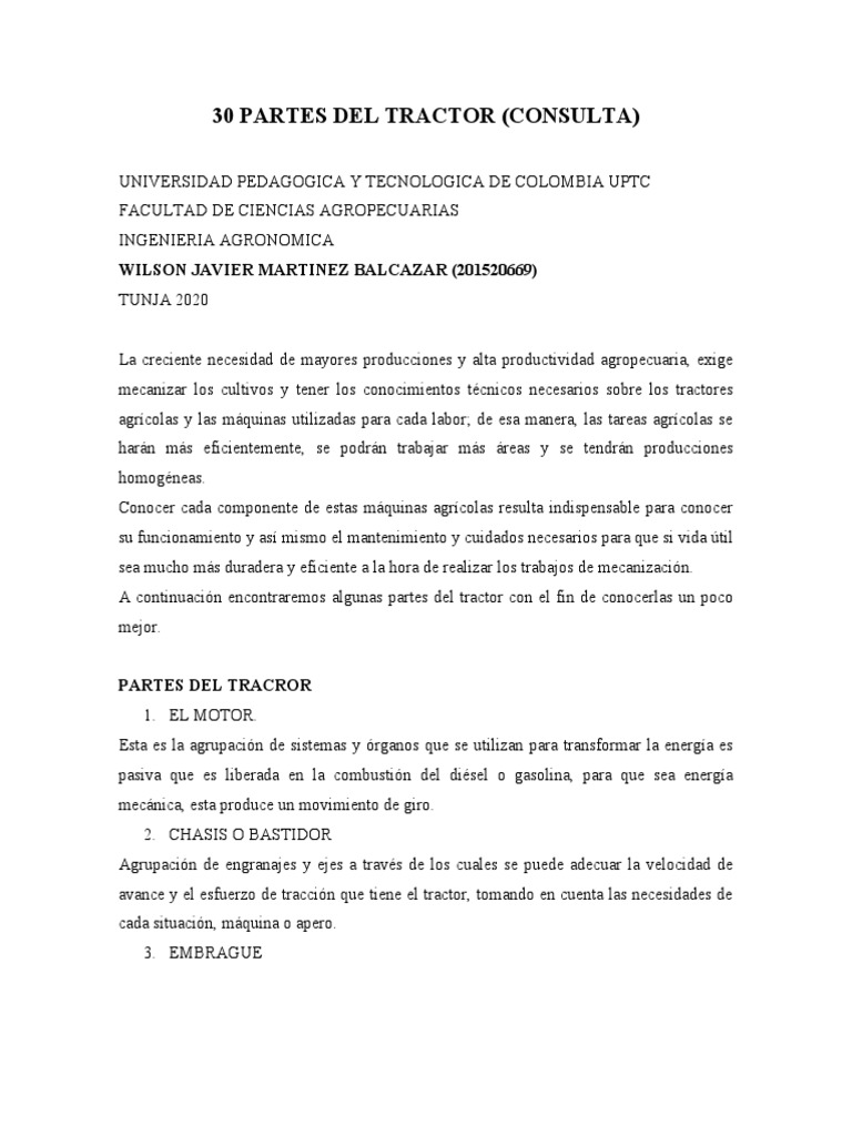 30 Partes Del Tractor | Descargar gratis PDF | Transmisión (Mecánica ...