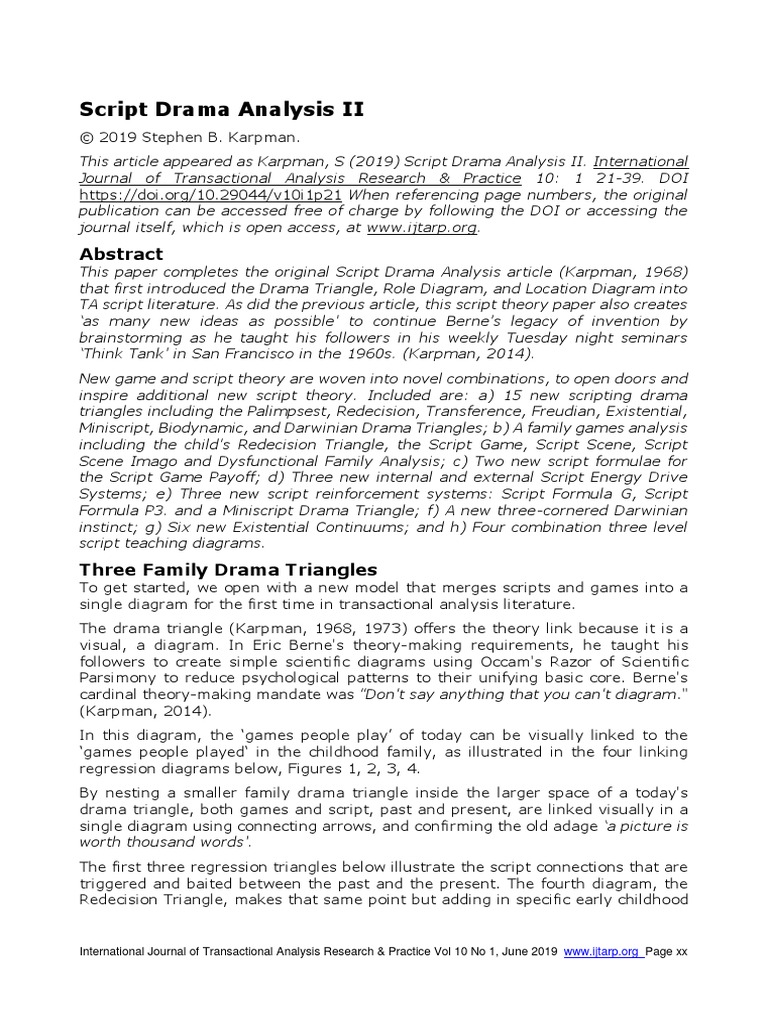 Karpman Final Book Version Script Drama | PDF | Psychotherapy ...