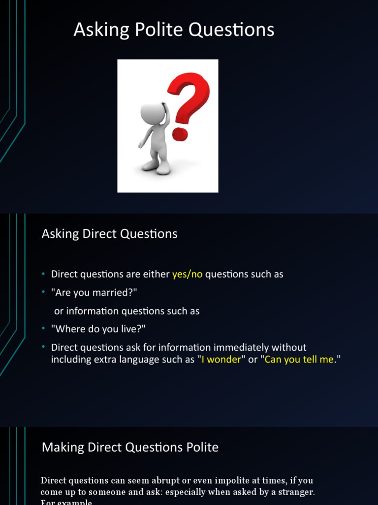 Polite Questions Grammar Guides - 126854 | PDF | Question | Phrase