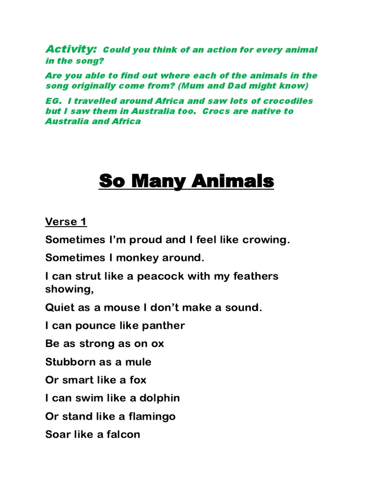 So Many Animals | PDF