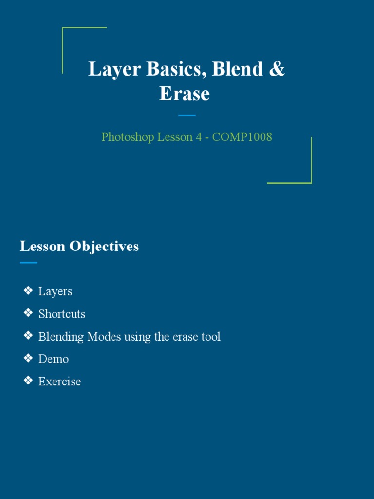 Lesson 4 - Layer Basics, Blend - Erase | PDF | Human–Computer ...