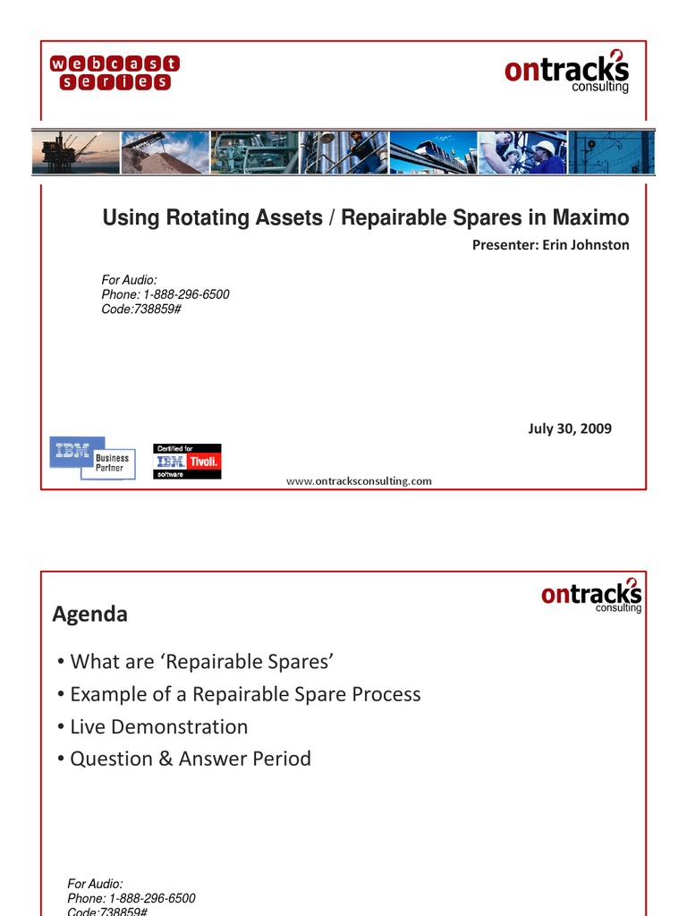 MAX015 - Using Rotating Assets - Repairable Spares in Maximo | PDF ...
