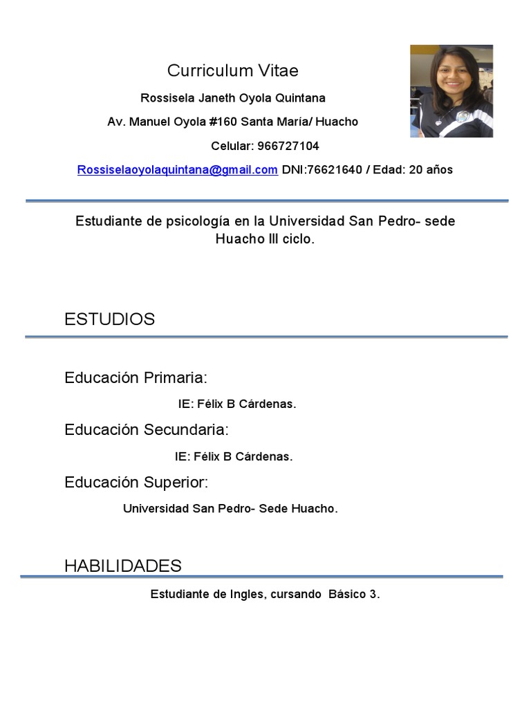 Curriculum Vitae Rossi | PDF