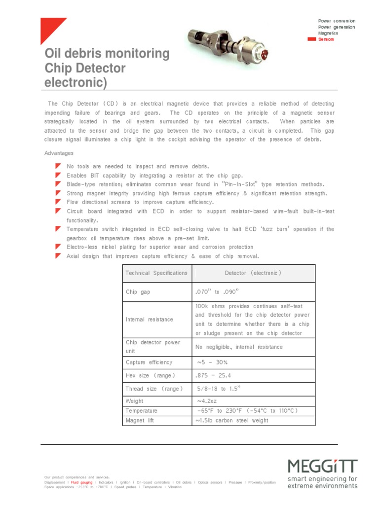 Oil Debris Monitoring Chip Detector Electronic) : Sensors | PDF ...