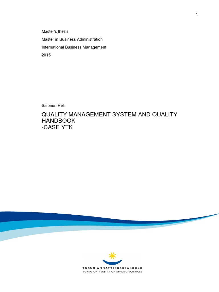 Master-Thesis Heli-Salonen 2015 PDF | PDF | Quality (Business ...