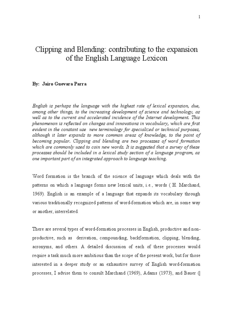 Clipping and Blending | PDF | Lexicon | English Language